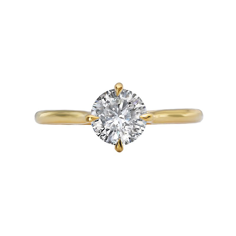 14K Yellow Gold Round Diamond Solitaire Engagement Ring Semi-Mount by ...