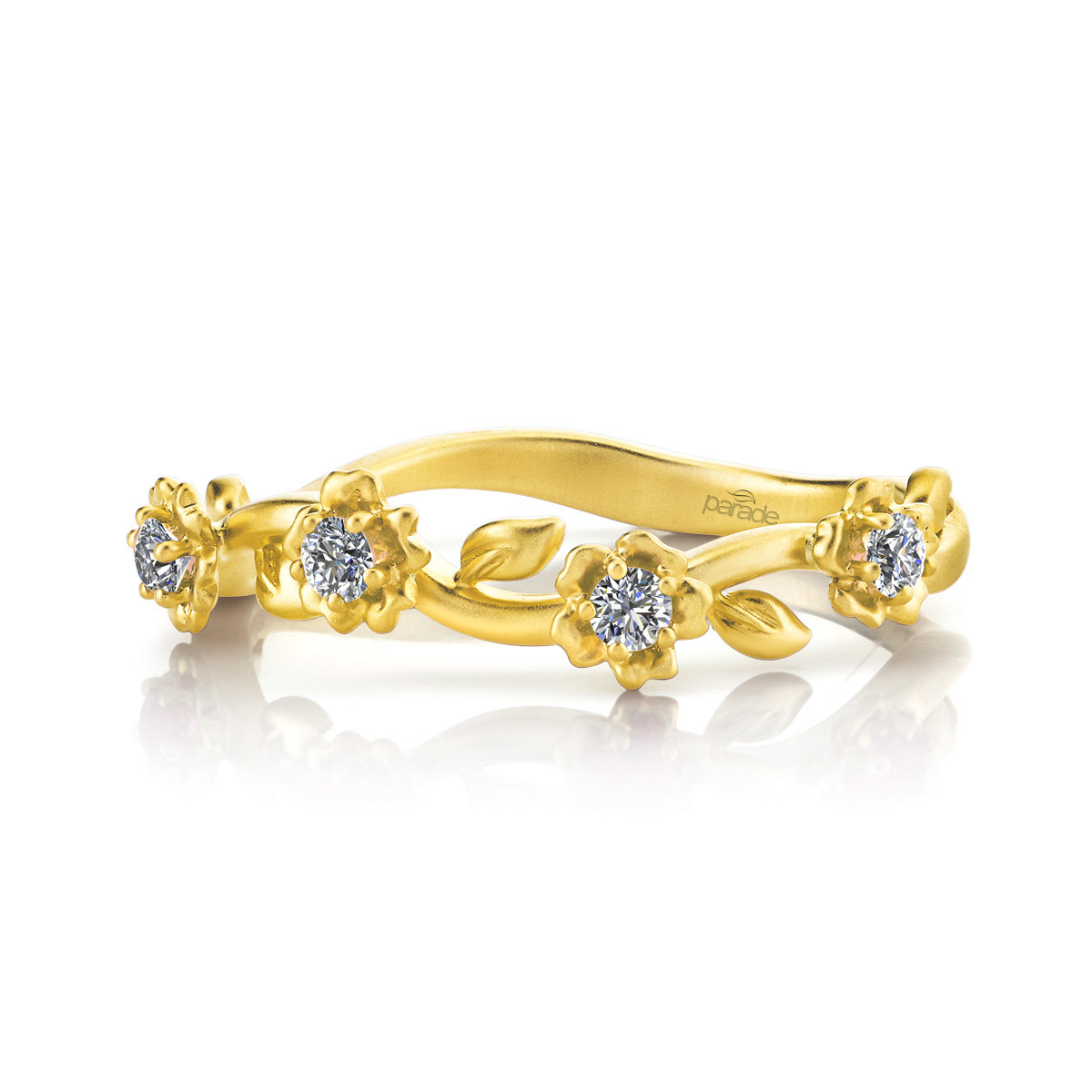 Parade 14K Yellow Gold Diamond Flower Band