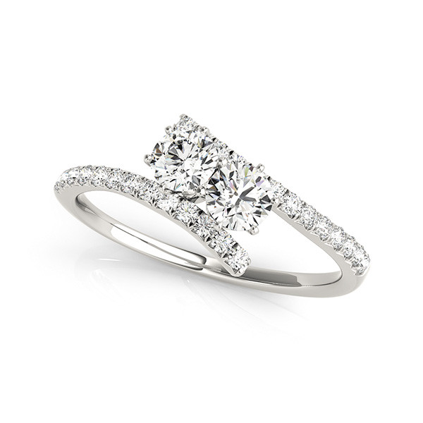 2 Stone Diamond Pave' Ring - Gorgeous 1ctw Two Stone Diamond Ring
