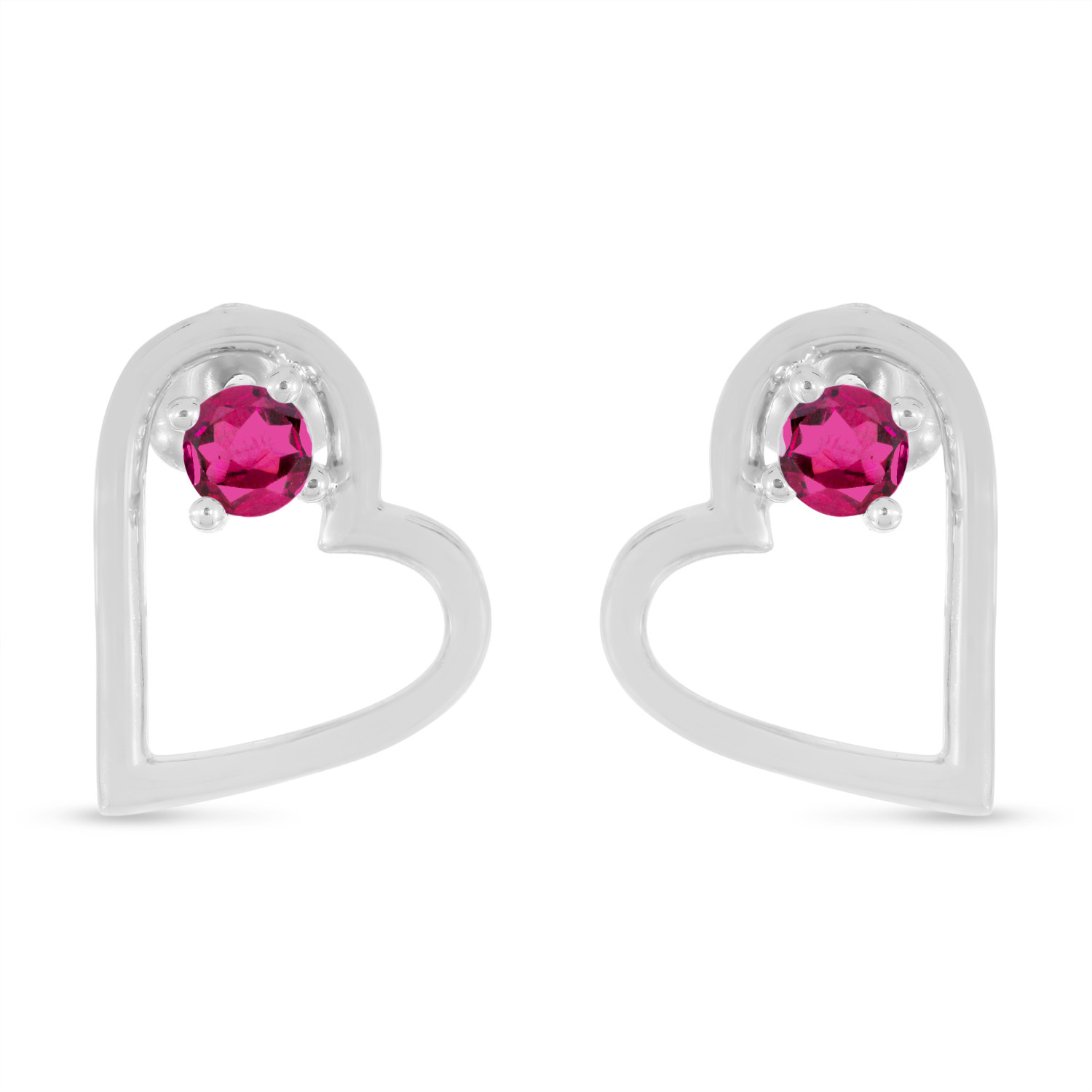 Heart Silhouette Ruby Earrings by Brevani