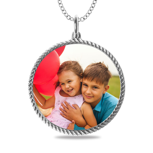Customizable Picture Pendant in Sterling, or Rose, White, Yellow Gold
