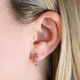 Pink Diamond Huggie Hoops set in 14K Gold