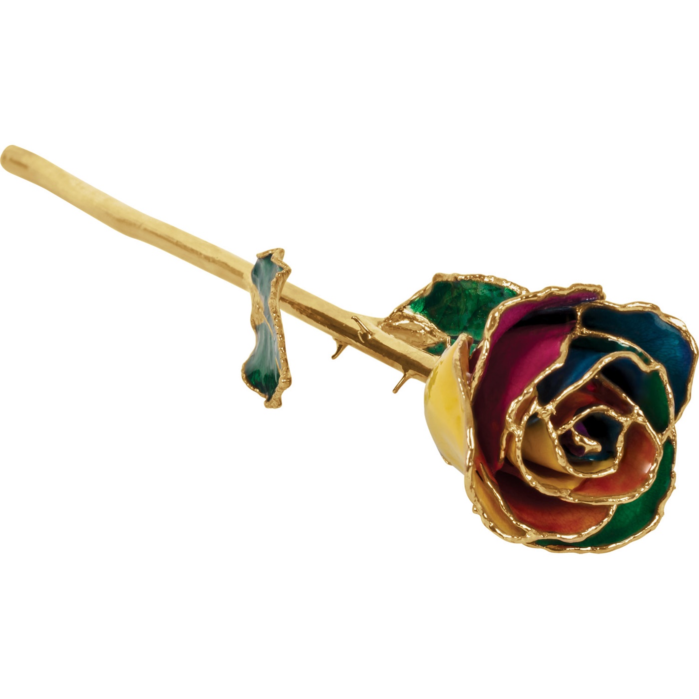 24k Yellow Gold Dipped Rainbow Rose