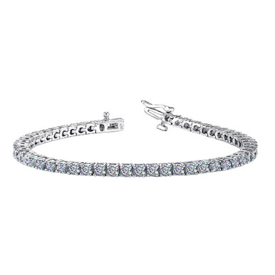 14k White Gold Facets of Fire Diamond Line Bracelet -3.00ctw
