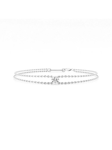 Engraved Texture Light Luxury 18K Gold Lab-Grown Bracelet 1ct D IGI