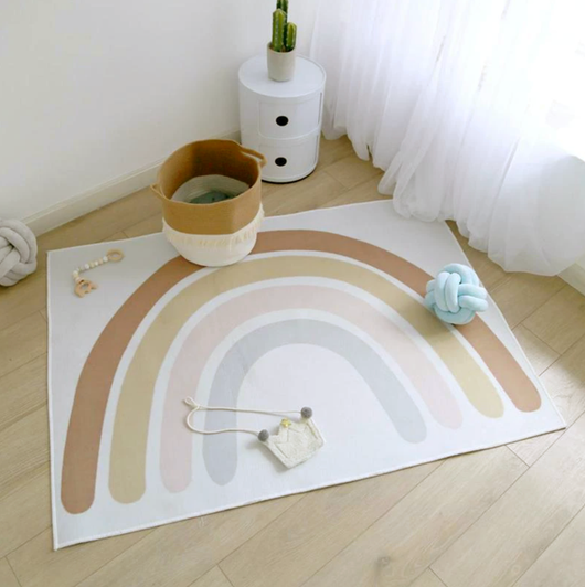 Childrens Jumping Lattice Rainbow Digital Floor Mat