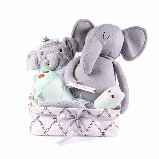 New Baby Bath Time Hamper Gift Set Pink Owl Basket Set