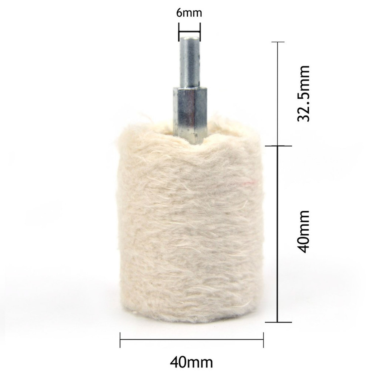 Hurricane, Small Cylindrical Cotton Buffing Wheel with Mounted Shank ...