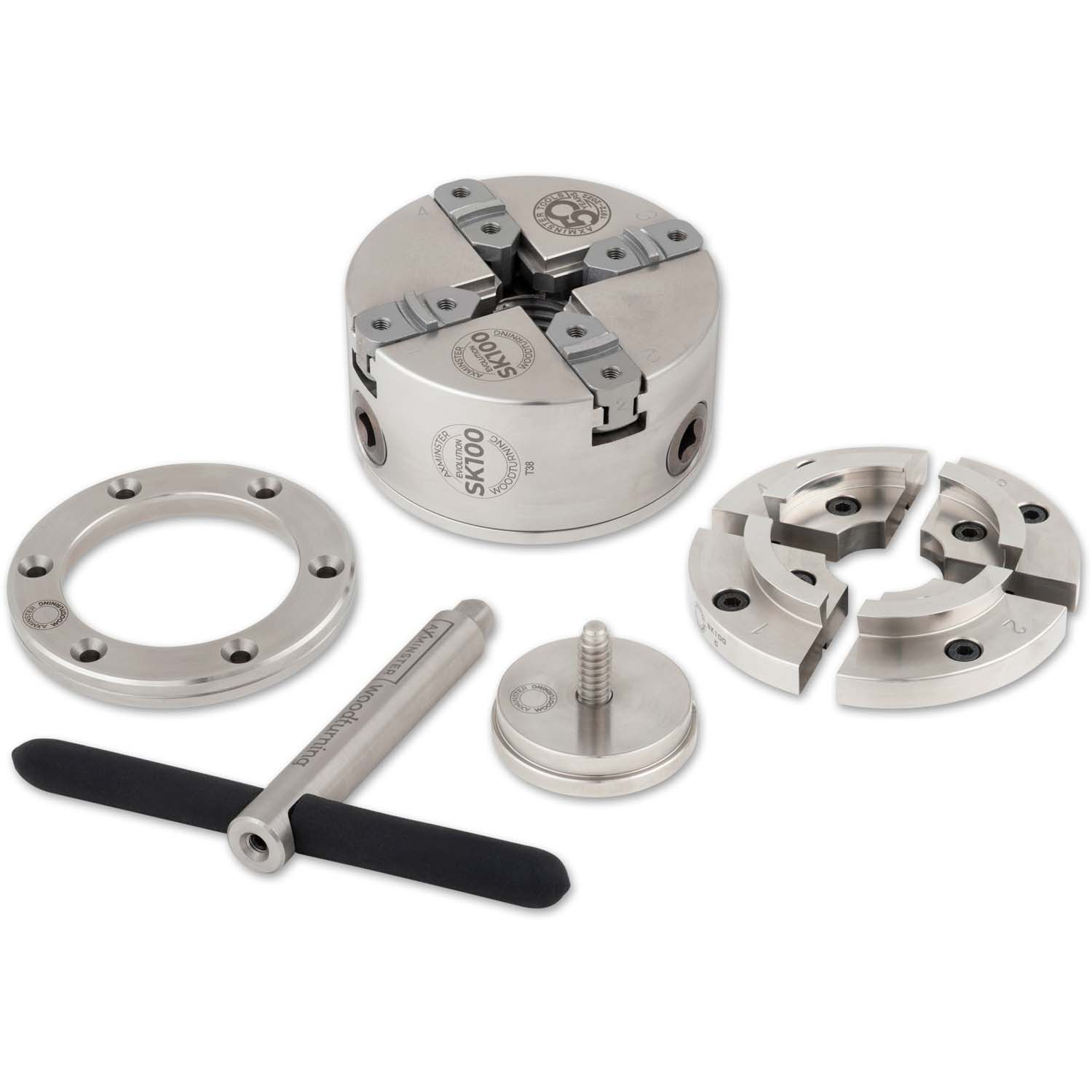 Axminster Woodturning, Evolution SK100 Chuck Package with 1 1/4" x 8 ...