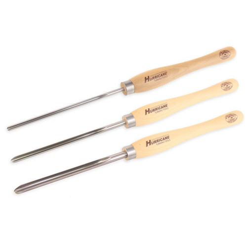Hurricane, HSS, 3 Piece Bowl Gouge Tool Set (5/8", 3/8", 1/2" Bar Stock ...