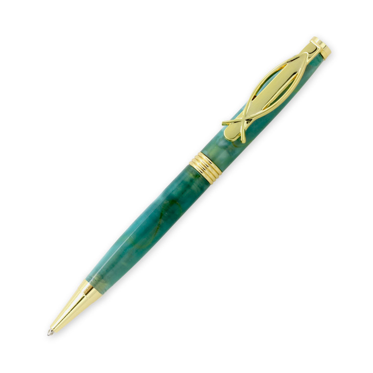 Legacy, Christian Fish Pen Kit, Gold - The Woodturning Store