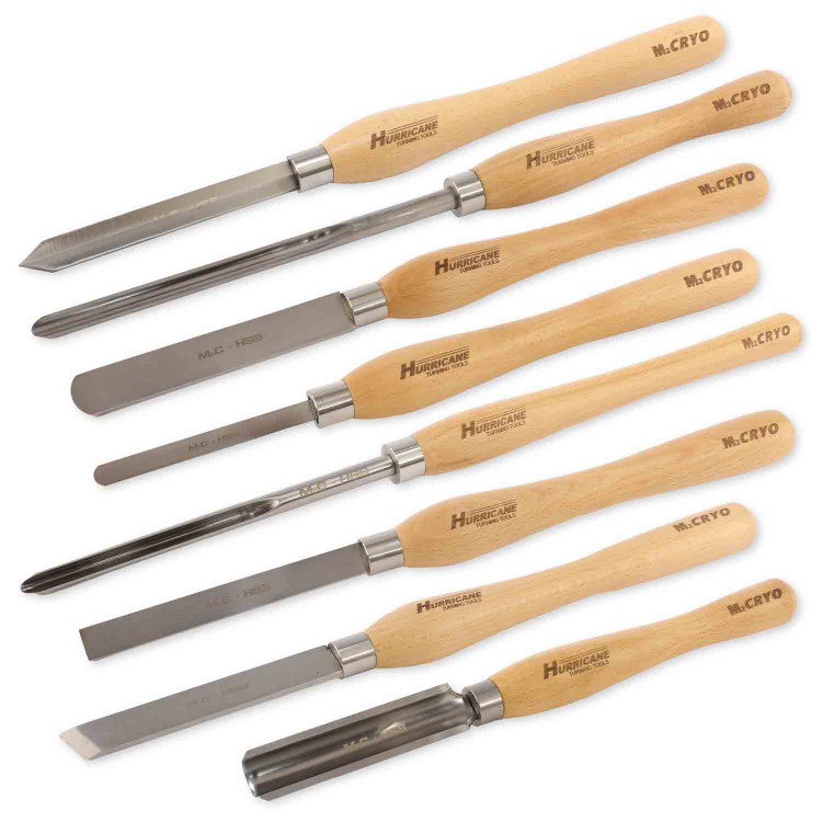 Hurricane, CryoCut Series, Complete 8 Piece M2 Cryo Woodturning Tool ...