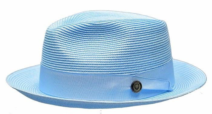 Bruno Capelo Mens Light Blue Designer Straw Summer Hat FN841