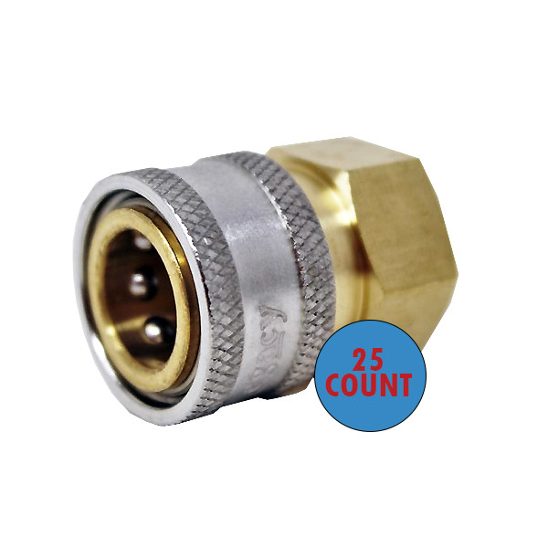Legacy - Brass Quick Connect Female Coupler 1/4″ 5000 PSI (25 Count)