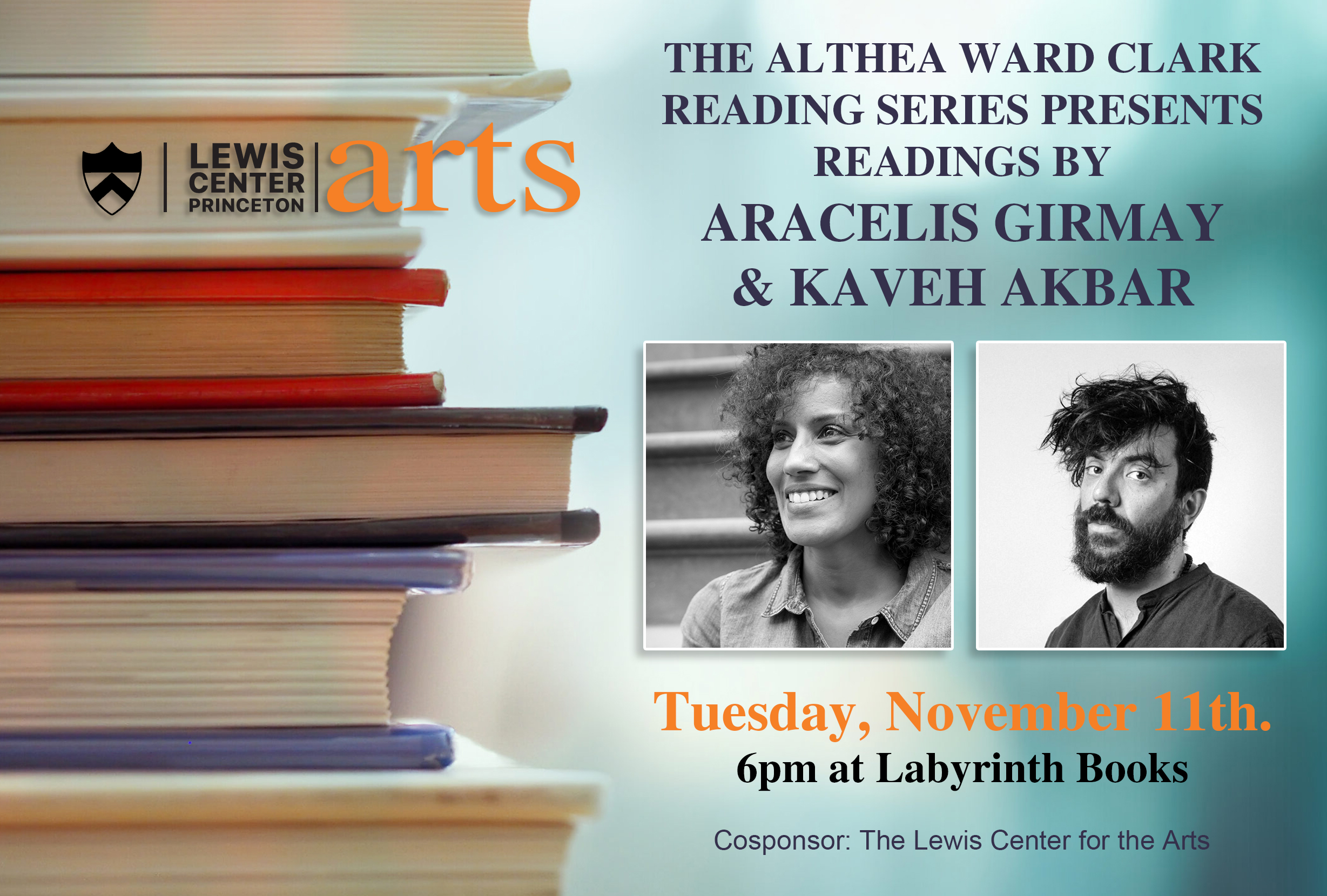 The Althea Ward Clark Reading Series: A Reading by Aracelis Girmay and Kaveh Akbar - Labyrinth Books