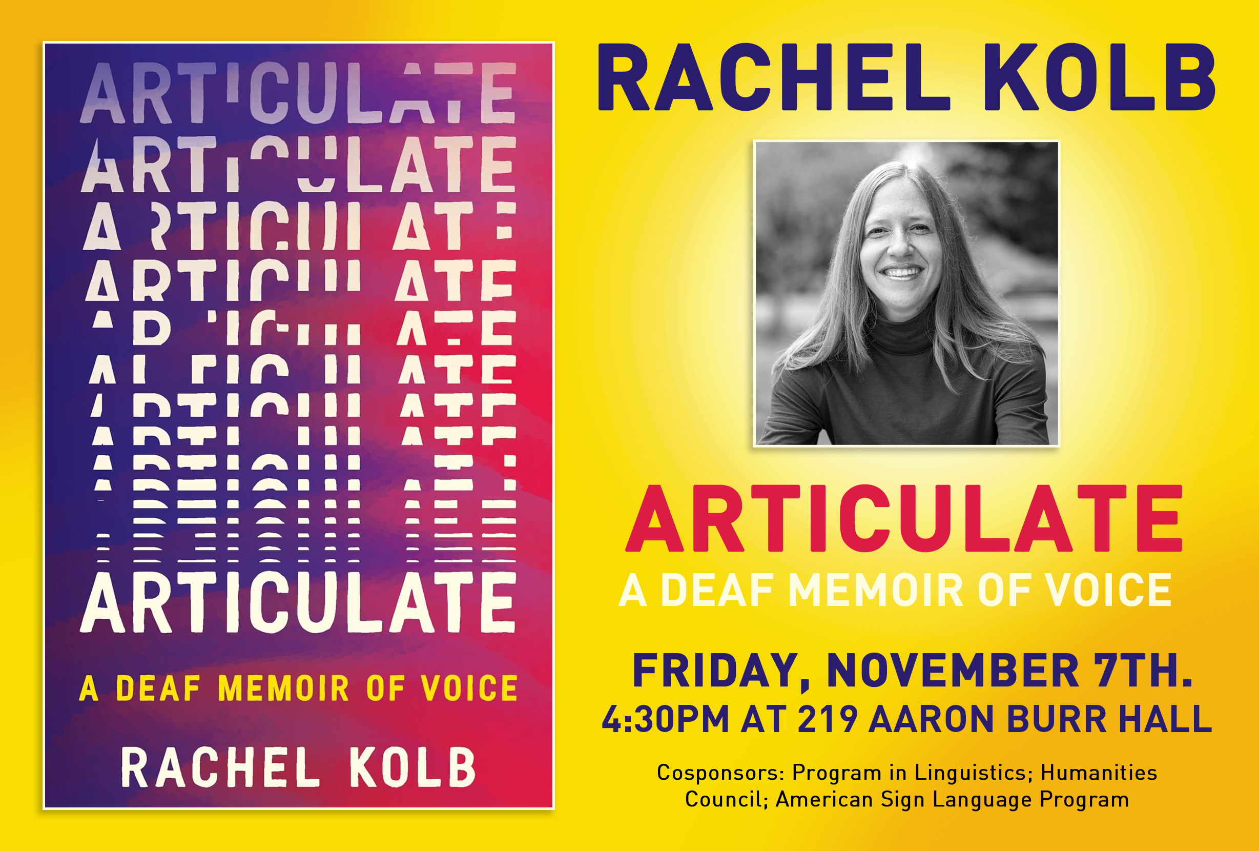 "Articulate” Book Talk with Rachel Kolb - Labyrinth Books