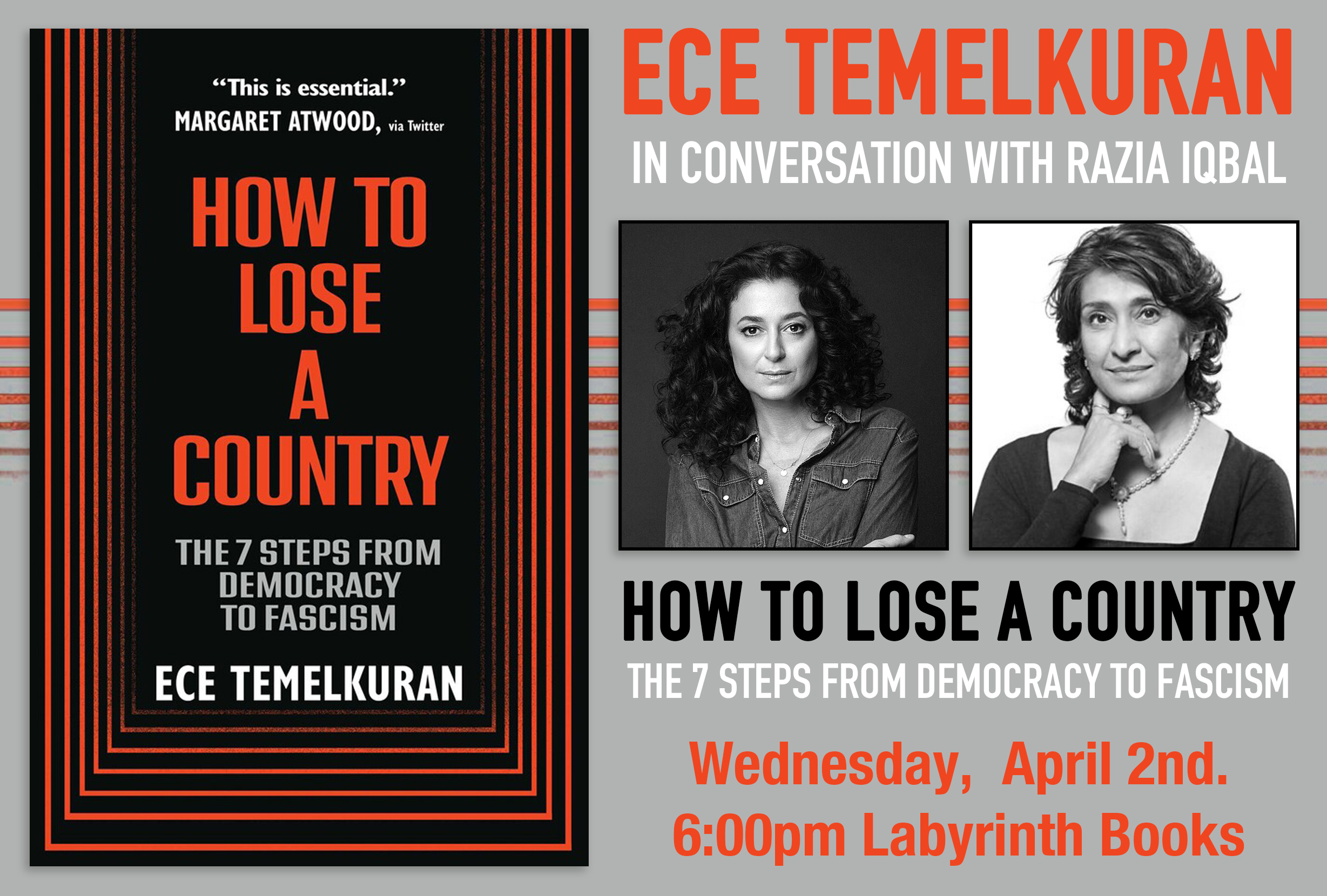 Ece Temelkuran in Conversation with Razia Iqbal - Labyrinth Books