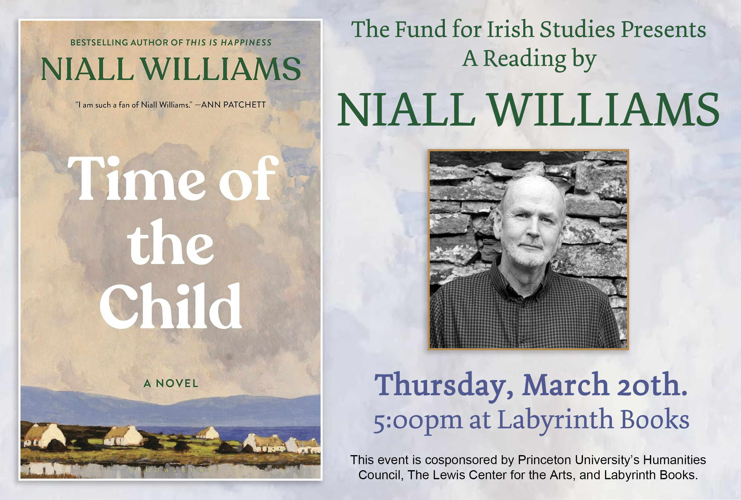 The Fund for Irish Studies Presents A Reading by Niall Williams ...