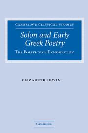 Solon and Early Greek Poetry - Labyrinth Books