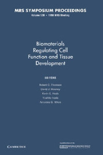 Biomaterials Regulating Cell Function and Tissue Development: Volume 530 - Labyrinth Books
