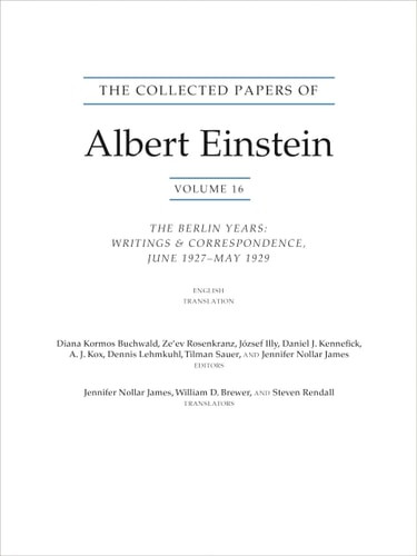 The Collected Papers of Albert Einstein, Volume 16 (Translation ...