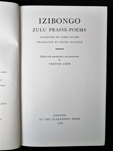Izibongo: Zulu praise-poems; (Oxford library of African literature ...