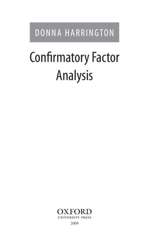Confirmatory Factor Analysis - Labyrinth Books