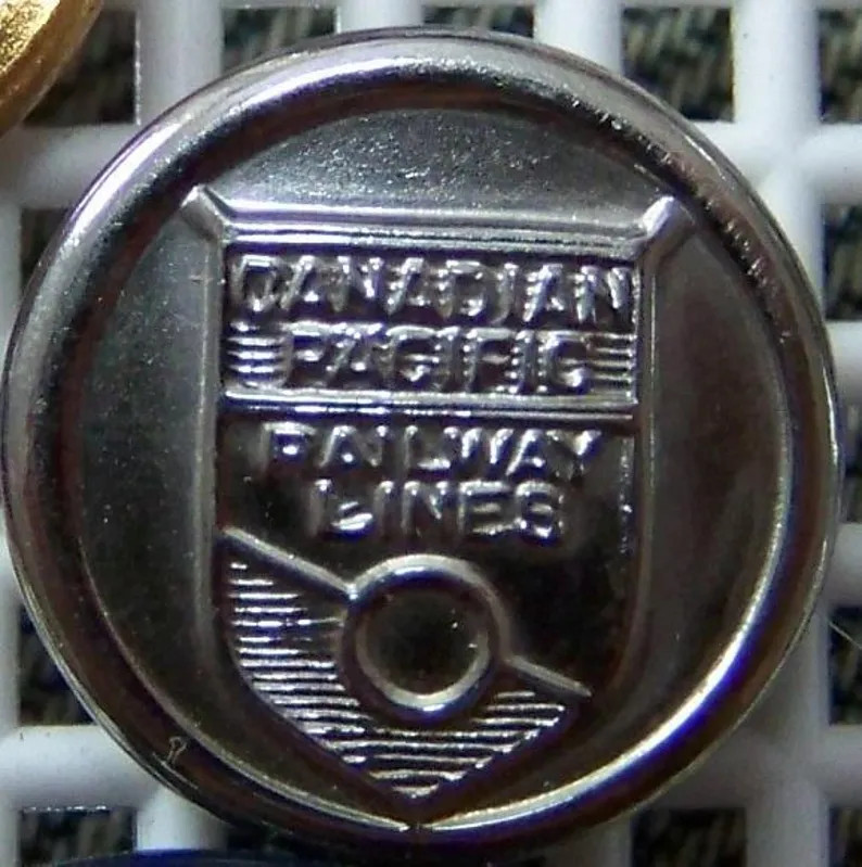 Canadian Pacific Railway Button Railroad Lines cuff collar hat uniform ...
