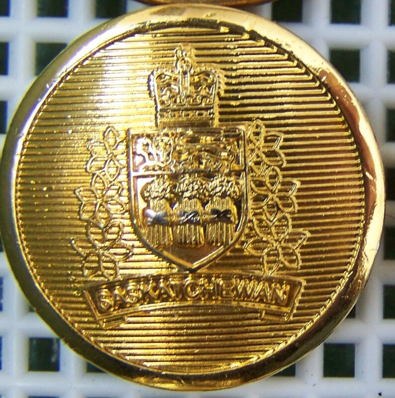 Saskatchewan Corrections Prison Guard Large uniform jacket button