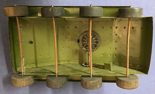 1920s Structo Pressed Steel Tin Toy Tank With Crank Sound and Action