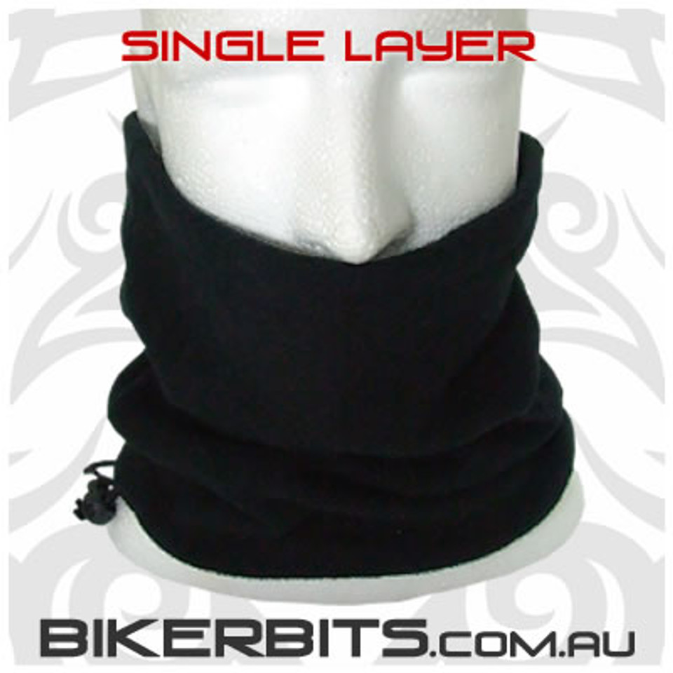 Black Single Layer Fleece Neck Warmer Biker Bits Australia