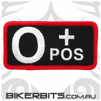 O+ Blood Group Patch - Biker Bits Australia