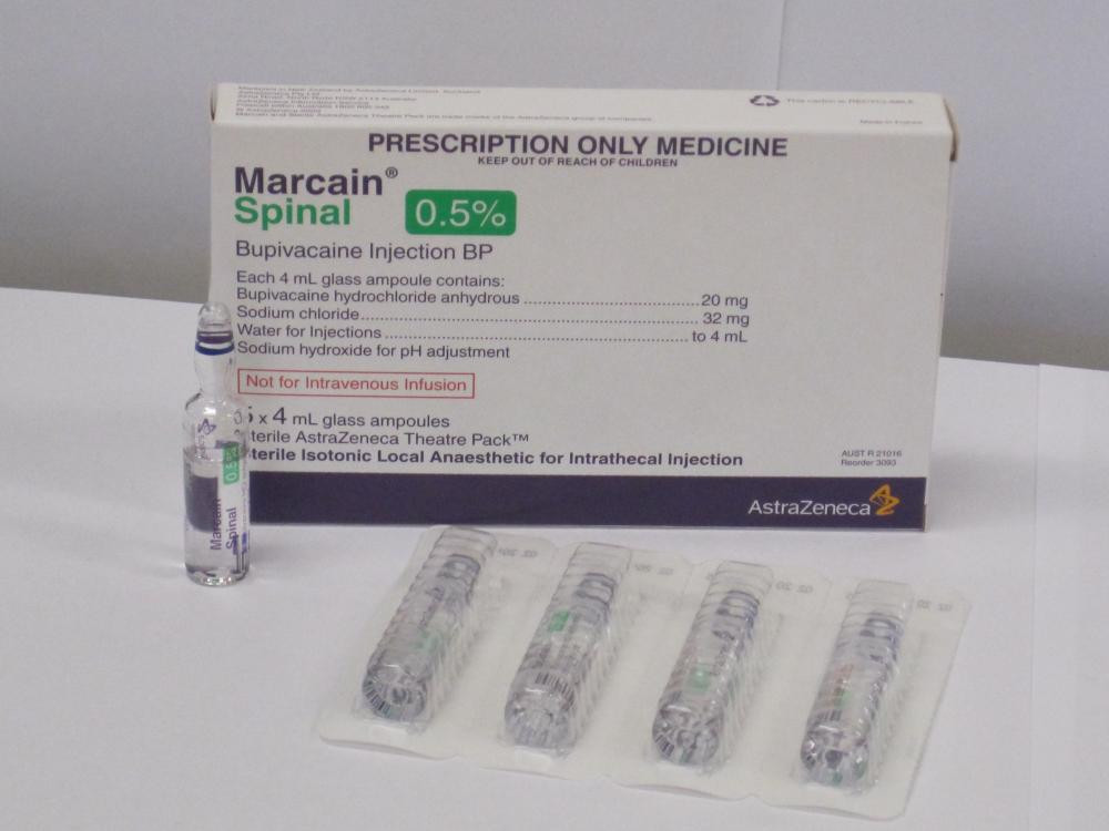 Marcain 0.5% Spinal Bupivacaine Hydrochloride 20mg/4mL - 5Pk