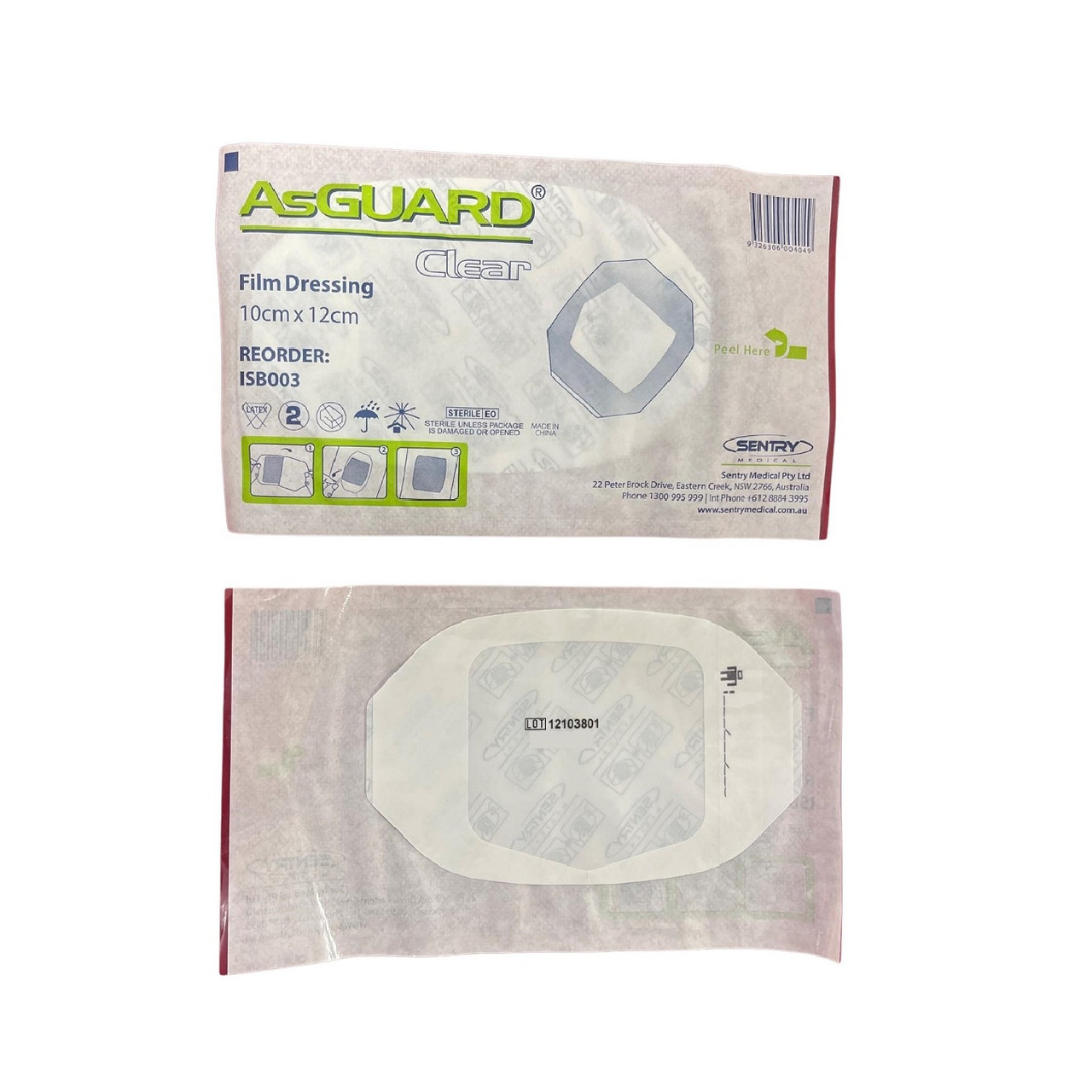 Asguard Clear Film Island Dressing 10 x 12cm - 25 Pack