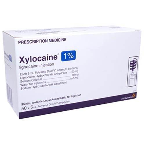 Xylocaine Plain Lidocaine Hydrochloride Injection - 50 Pack
