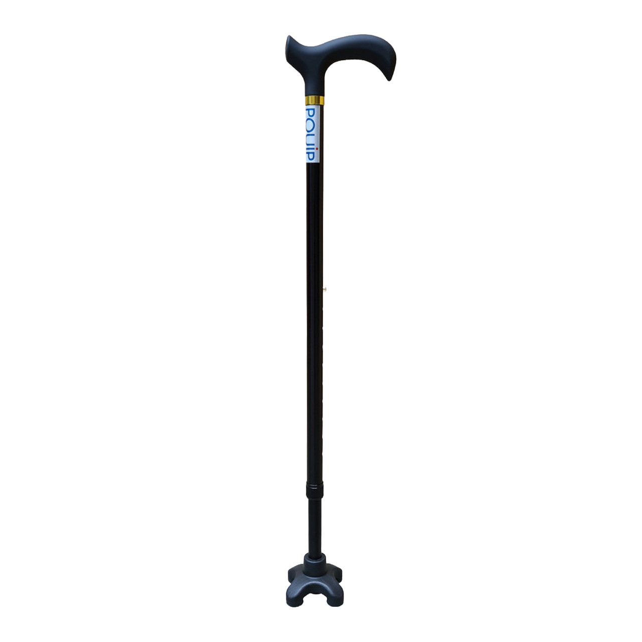 Self-Standing Derby Handle Cane with Quad Tip - Each