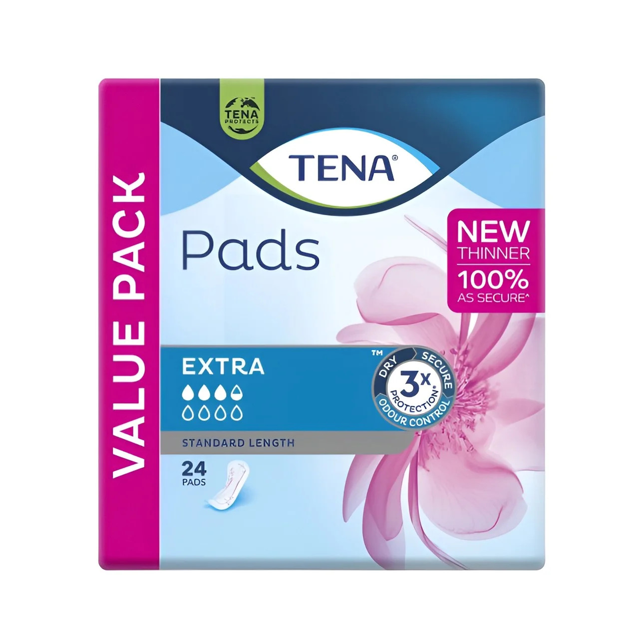 Tena Pads Normal Extra Standard Length 275x106mm 245ml