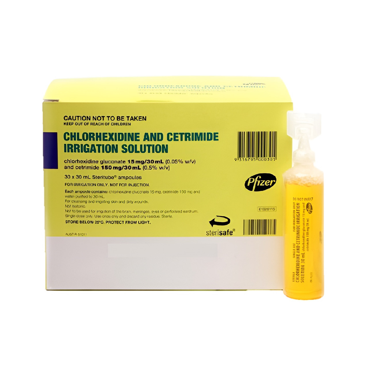 Chlorhexidine Cetrimide 30ml Ampoules Yellow - 30 Pack
