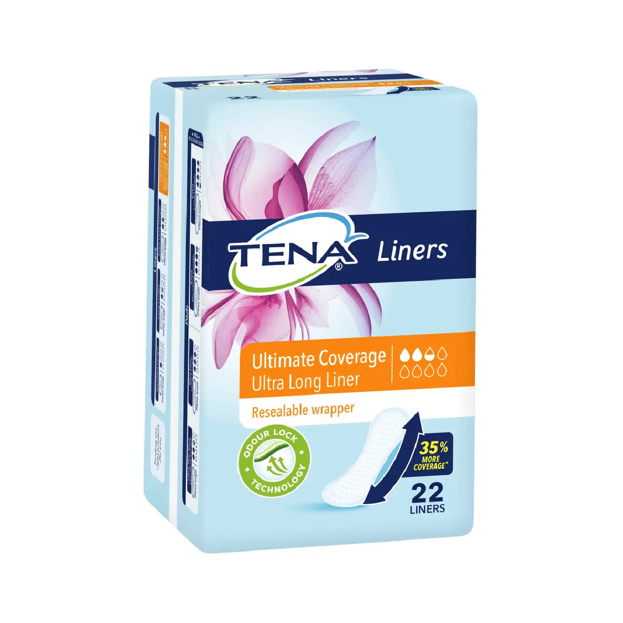 Tena Liners Ultimate Coverage Ultra Long Liner - 22 Pack