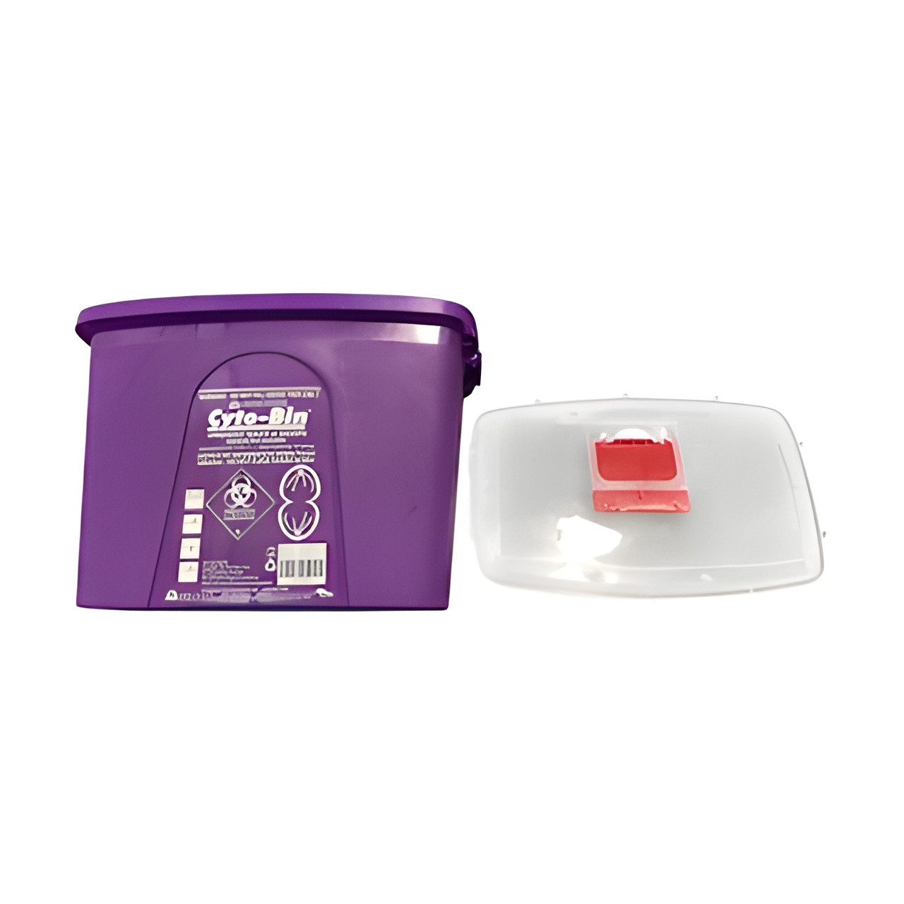 Cytotoxic Purple Sharps Needles Waste Collector, Sliding Lid