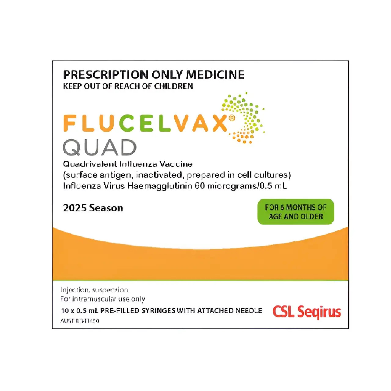 Flucelvax Quad Cell-2025 N/needle Influenza Vaccine 10Pk
