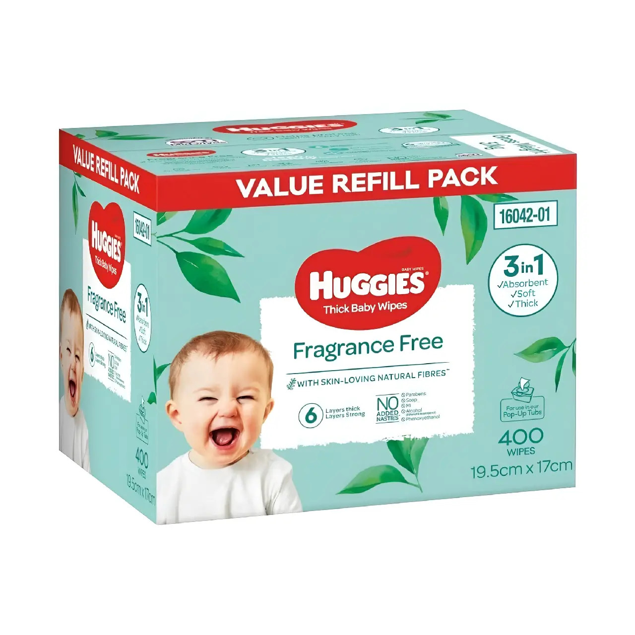 Huggies Baby Wipes Unscented Refill Hypoallergenic- 400 Pack