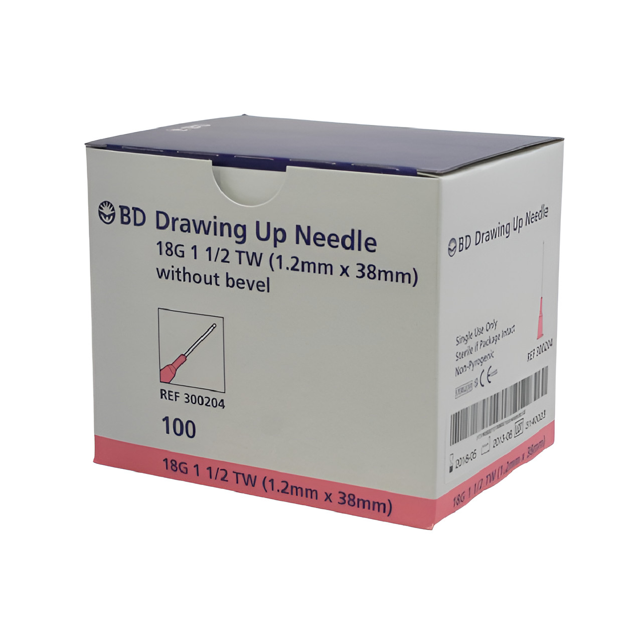 BD Needle Drawing Up Sterile 18Fg Blunt 1.2 x 38mm 100 Pack