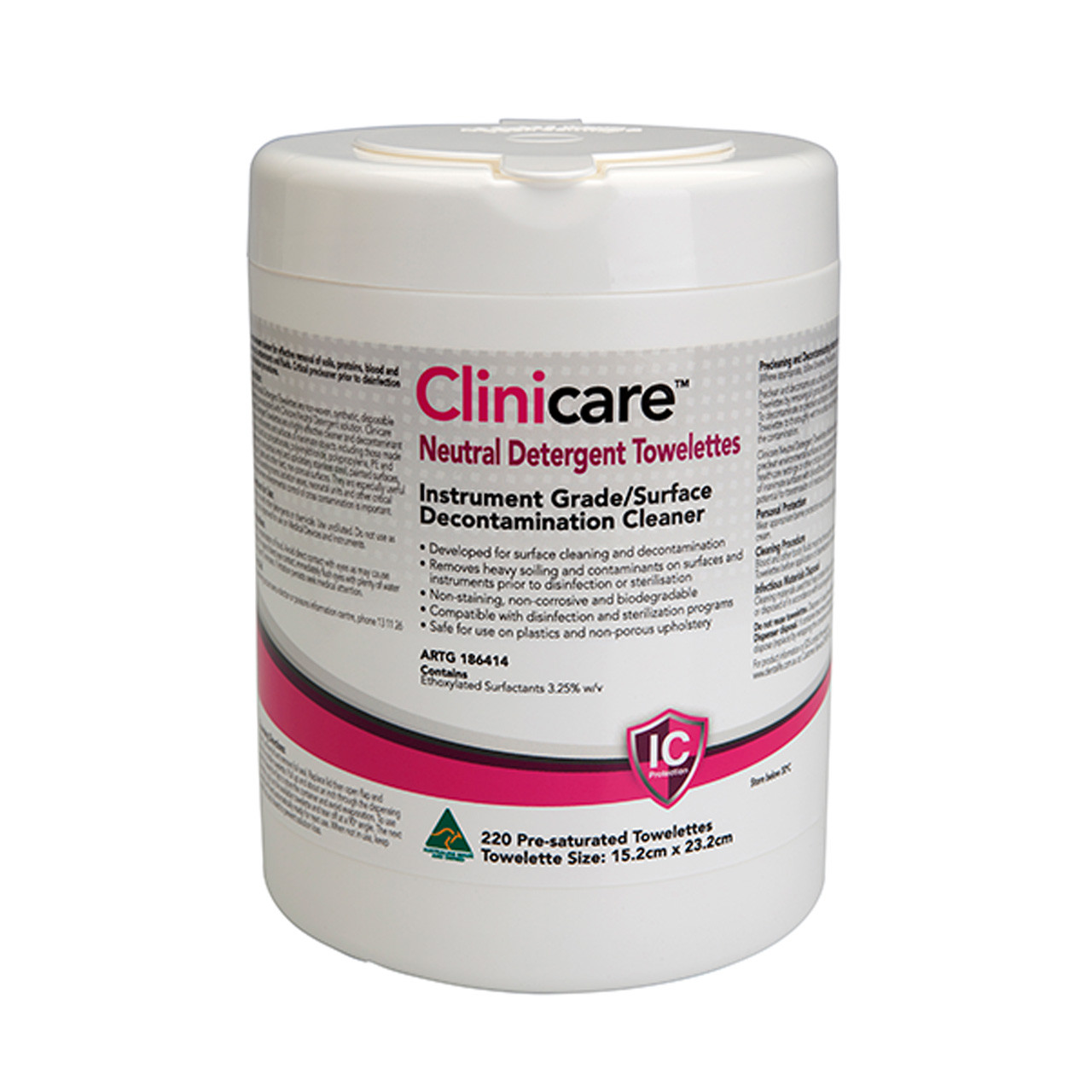 Wipes Neutral Detergent Towelettes Clinicare