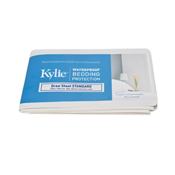 Kylie Draw Sheet Waterproof Washable White 152cm Long - Each