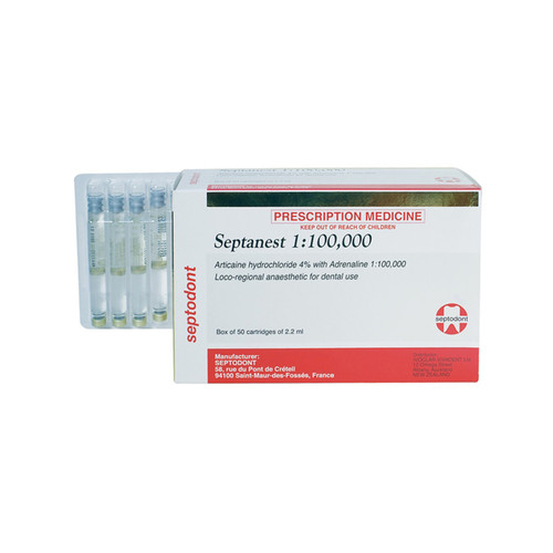 Septanest Anaesthetics 4% Articaine 2.2mL Caps - 100 Pack
