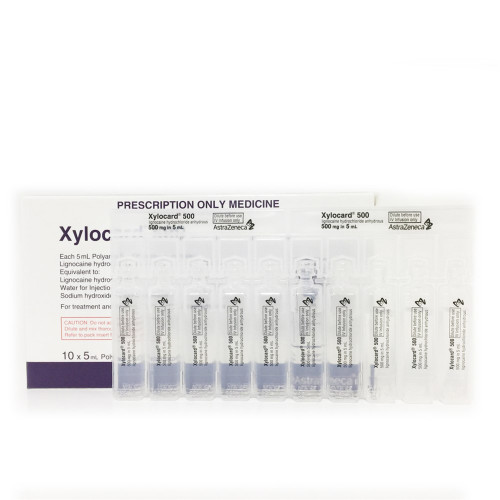 Xylocard Lidocaine Hydrochloride 500Mg/5mL Ampoule 10%, 10Pk