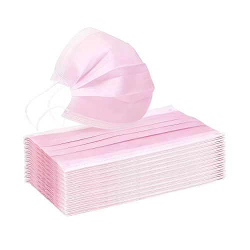 Surgical Mask with Ear Loops Pink - Level 2 - 3 Ply - 50Pk