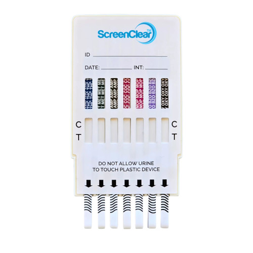 ScreenClear 7 Panel Urine Dip Card THC, MET, AMP, COC, MOP, BZO, OXY