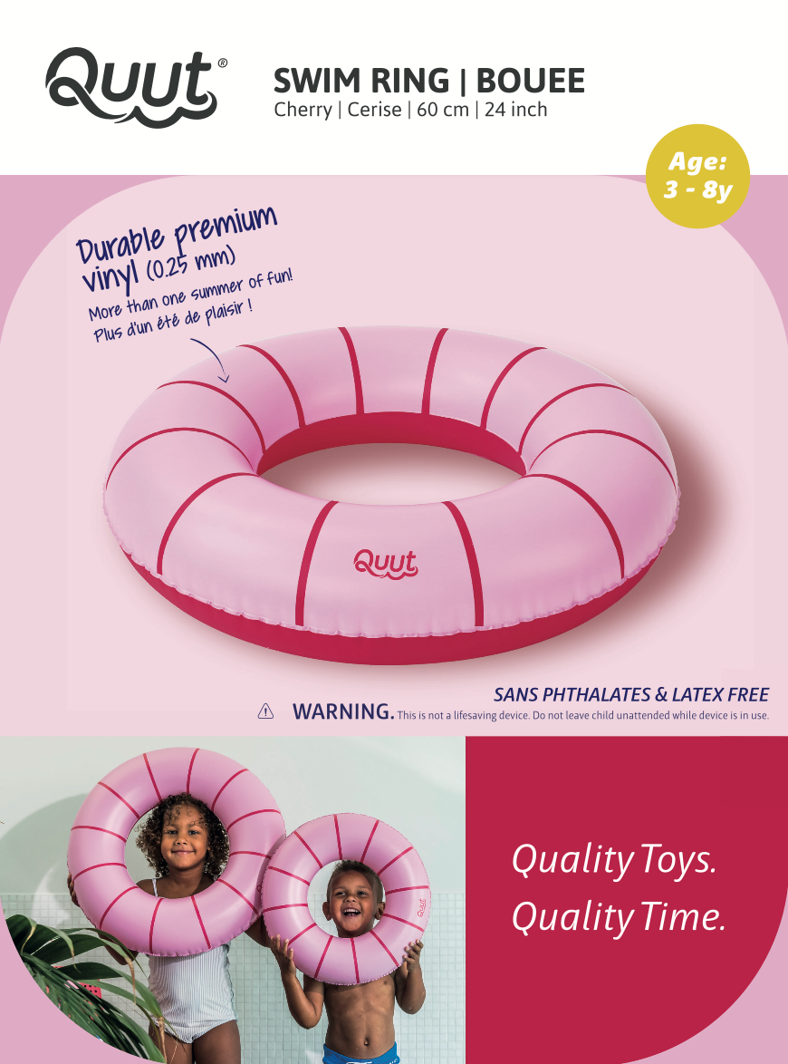 SWIM RINGS - MEDIUM CHERRY RED (60CM)